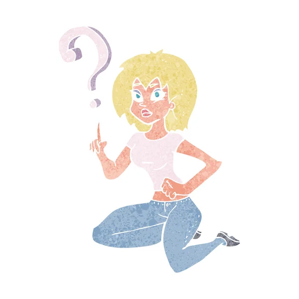 Cartoon Woman Asking Question — Stock Vector © Lineartestpilot 45558383