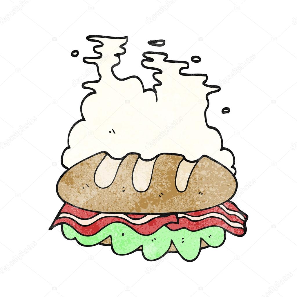 Textured cartoon huge sandwich Stock Vector by ©lineartestpilot 96102578