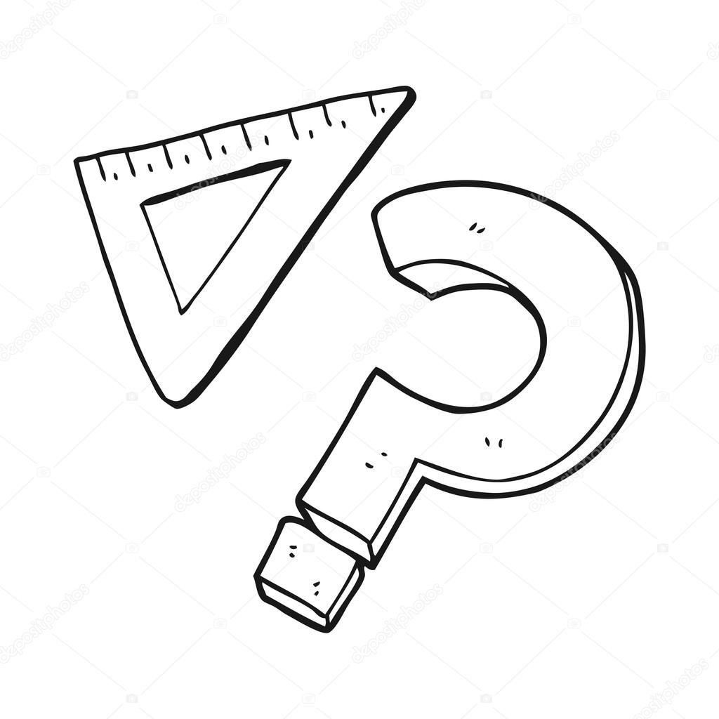 Black and white cartoon set square Stock Vector Image by ...