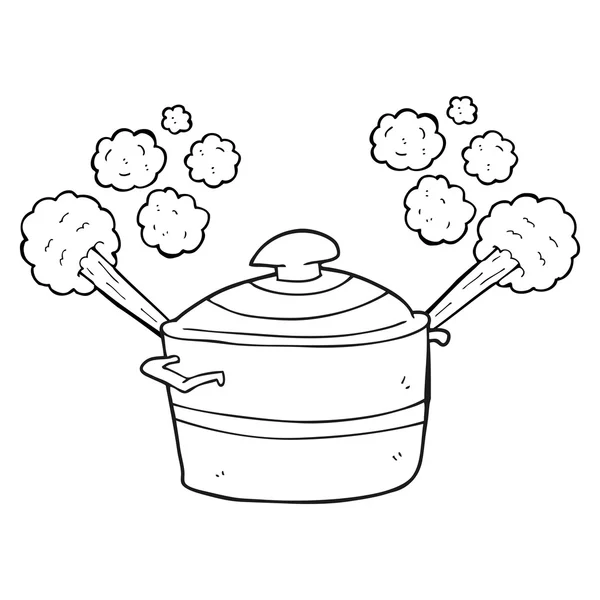 Cartoon steaming | Cartoon steaming cooking pot — Stock Vector ...