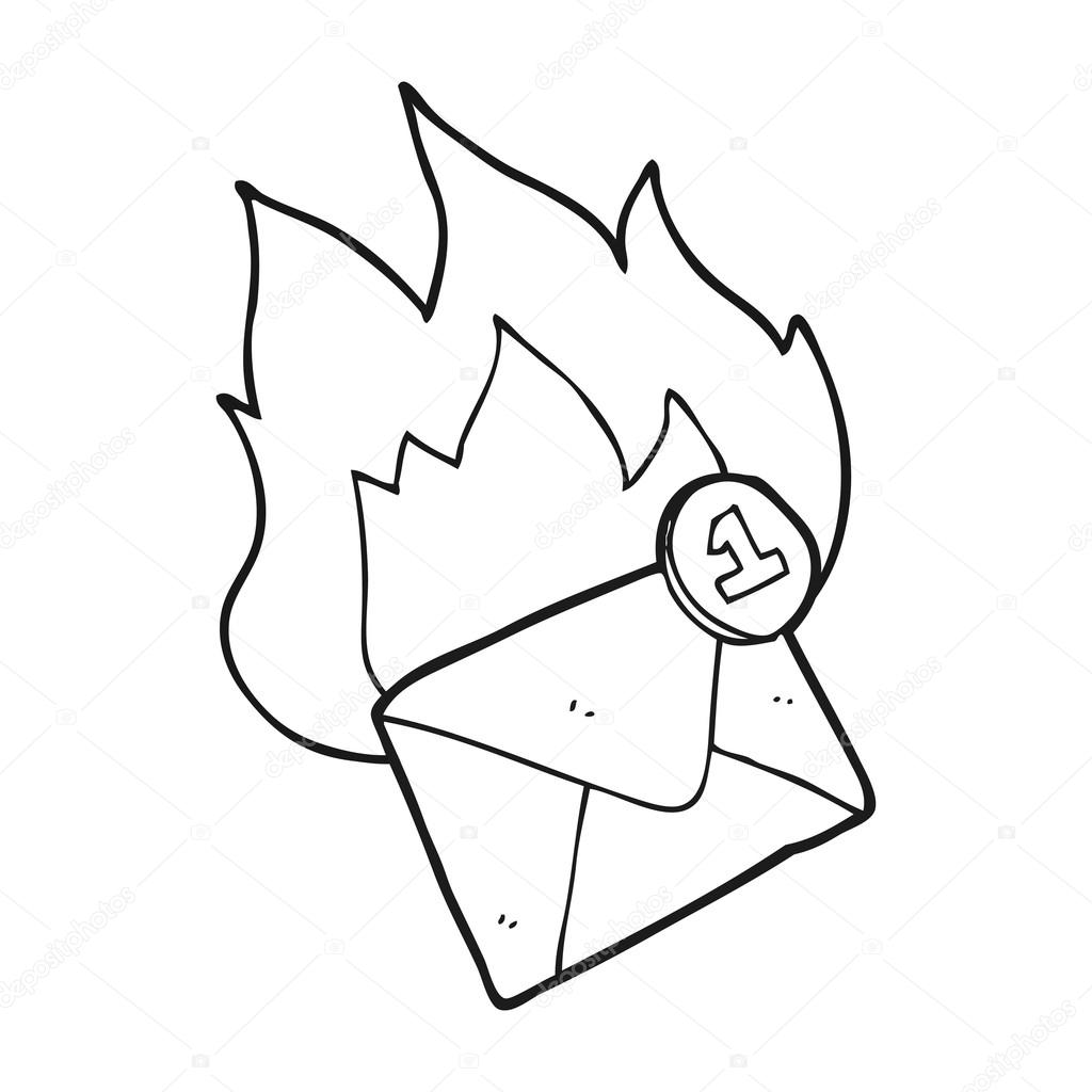 Black and white cartoon email message Stock Vector by ©lineartestpilot ...