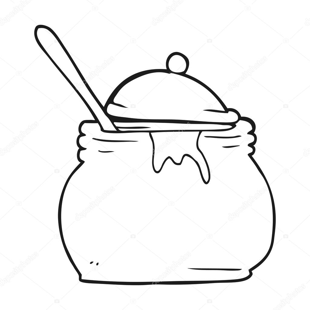 Black and white cartoon mustard pot Stock Vector by ©lineartestpilot ...