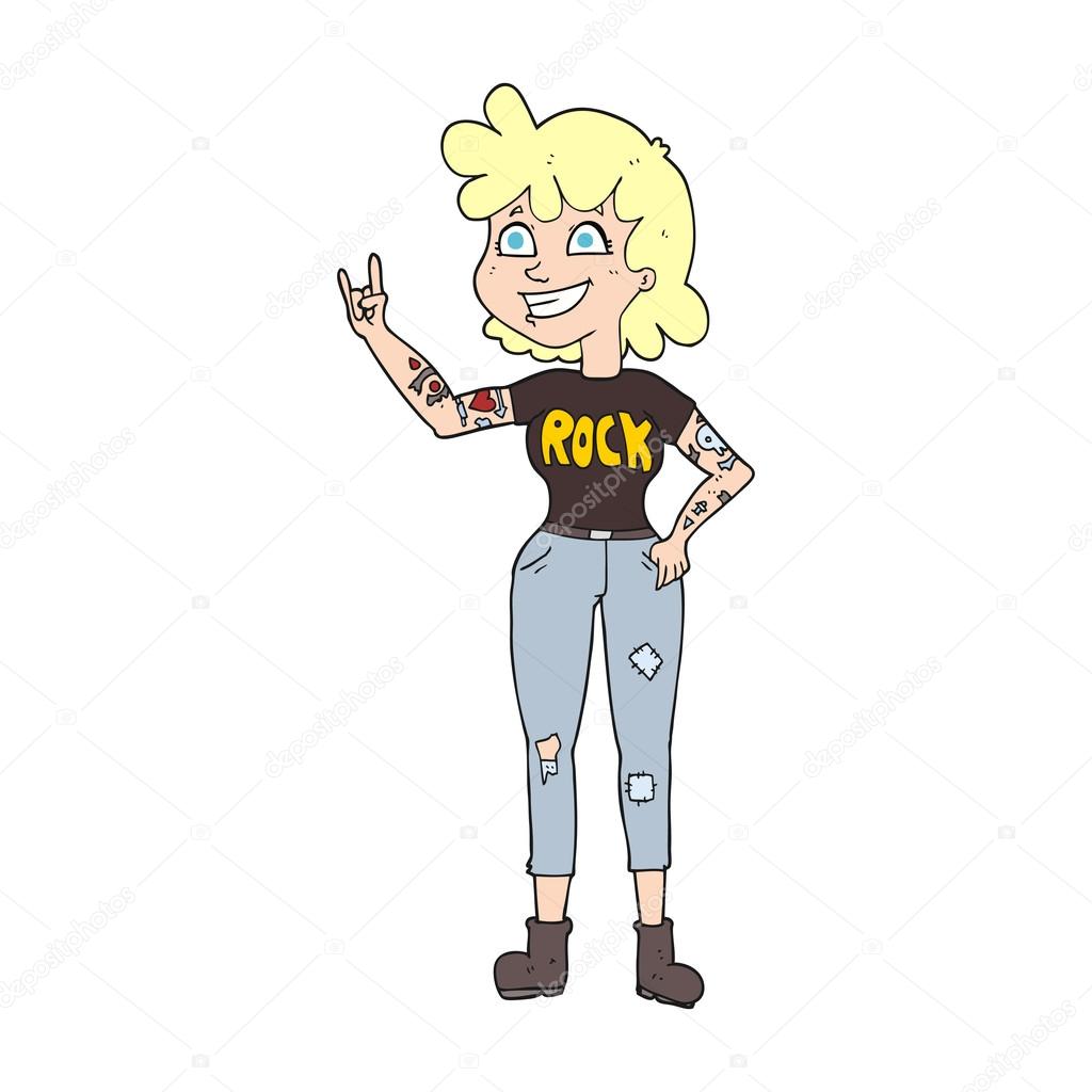 Cartoon rock girl Stock Vector Image by ©lineartestpilot #96321632