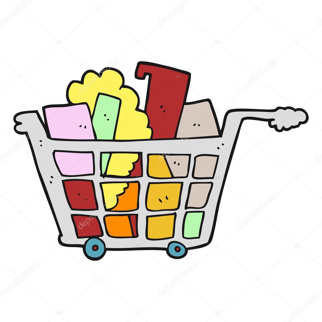 Cartoon shopping trolley Stock Vector Image by ©lineartestpilot #96322466