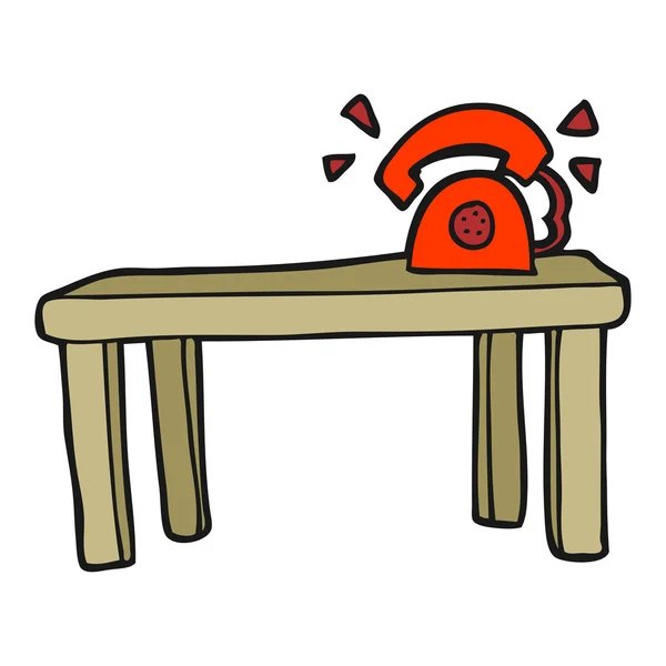 Cartoon phone ringing on desk — Stock Vector © lineartestpilot #96429982