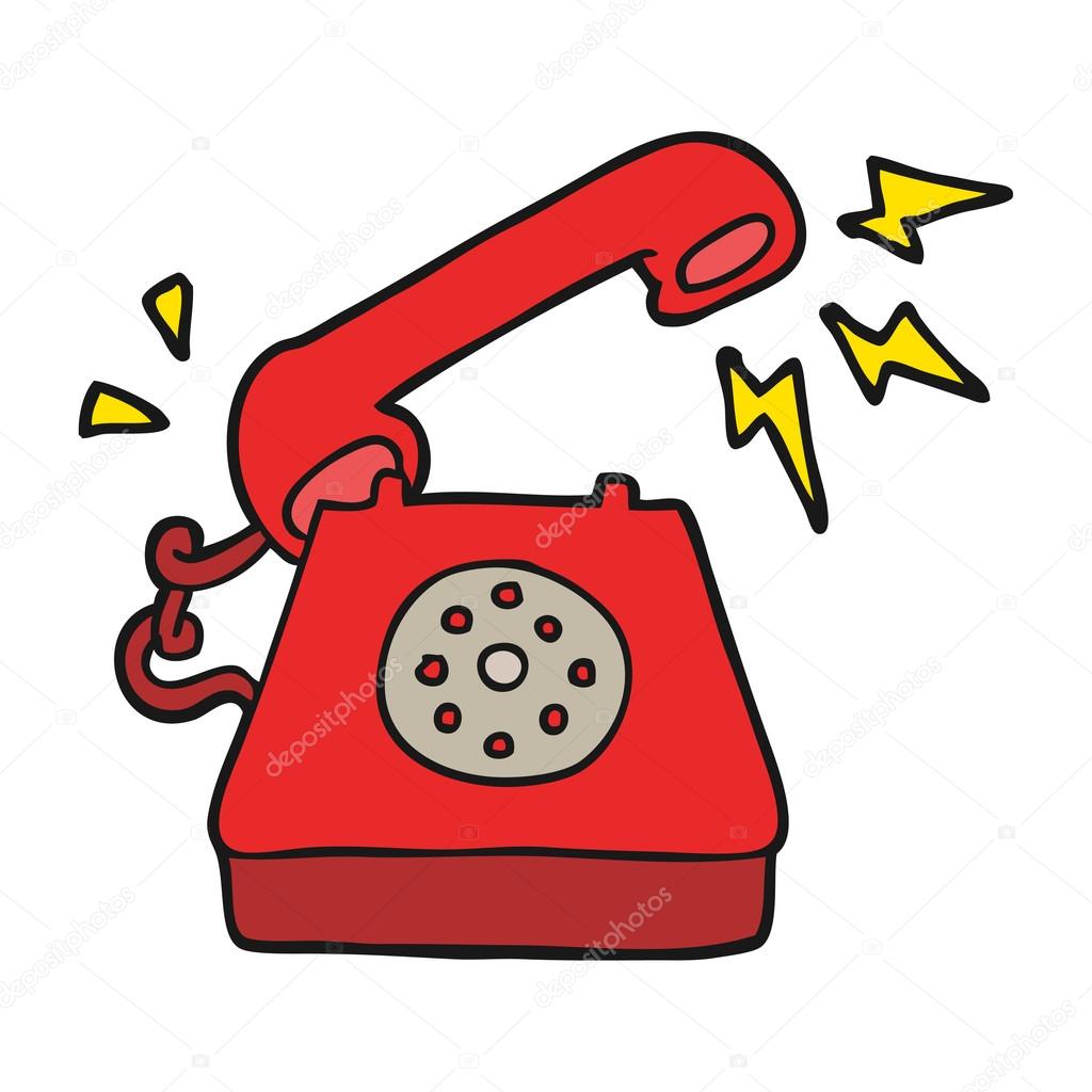 Cartoon ringing telephone Stock Illustration by ©lineartestpilot #96438330