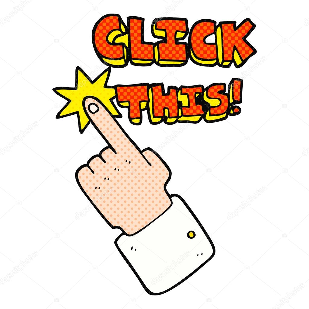 Cartoon click this symbol with hand Stock Vector Image by ...
