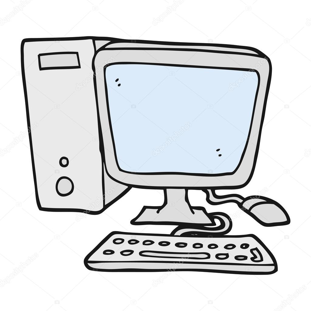 Cartoon desktop computer — Stock Vector © lineartestpilot #96464982