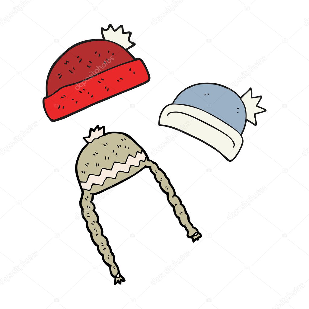Cartoon winter hats Stock Vector by ©lineartestpilot 96467452