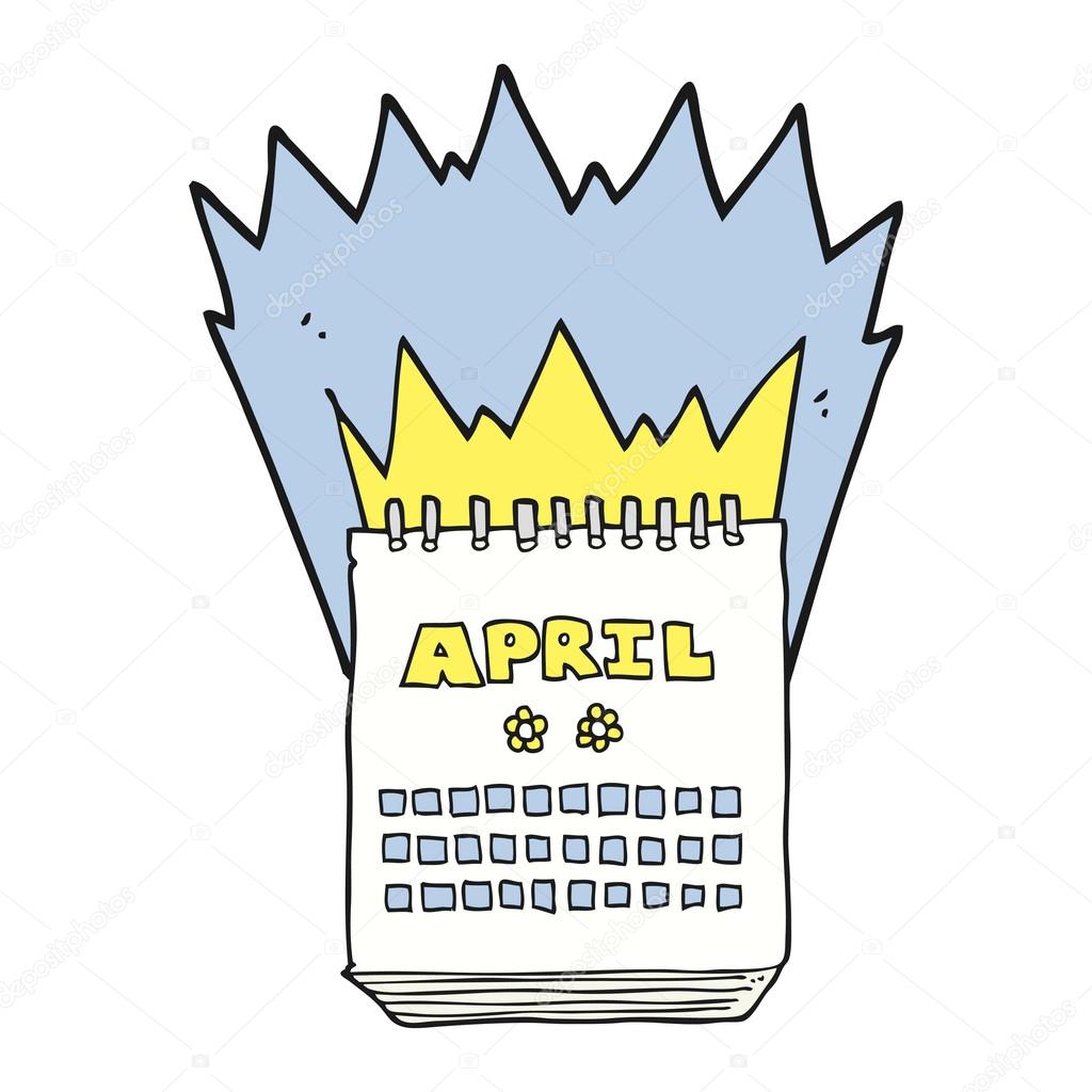 Cartoon calendar showing month of April Stock Vector Image by ...
