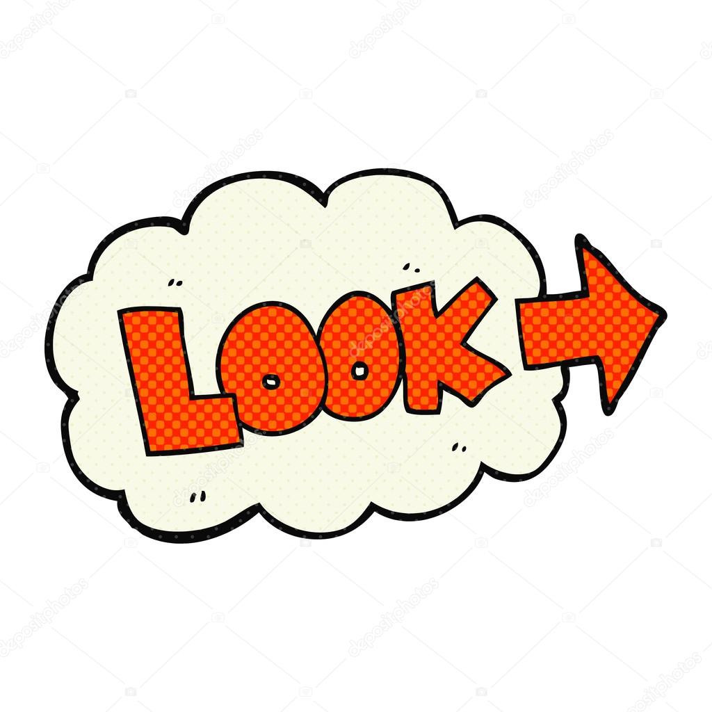 Cartoon look pointing sign Stock Vector by ©lineartestpilot 96473254