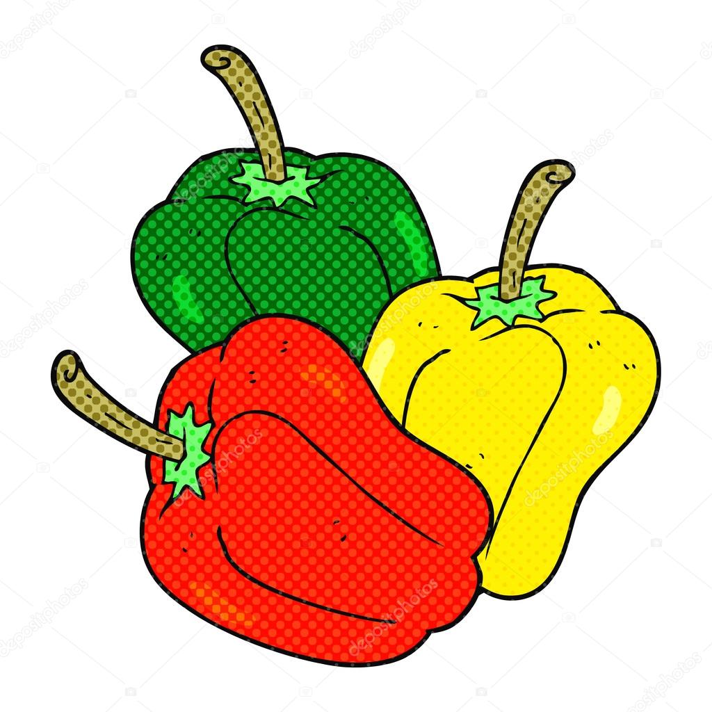 Comic book style cartoon peppers — Stock Vector © lineartestpilot #96699914