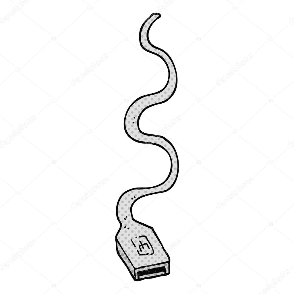 Dibujos animados usb cable Vector de Stock de ©lineartestpilot 96700990