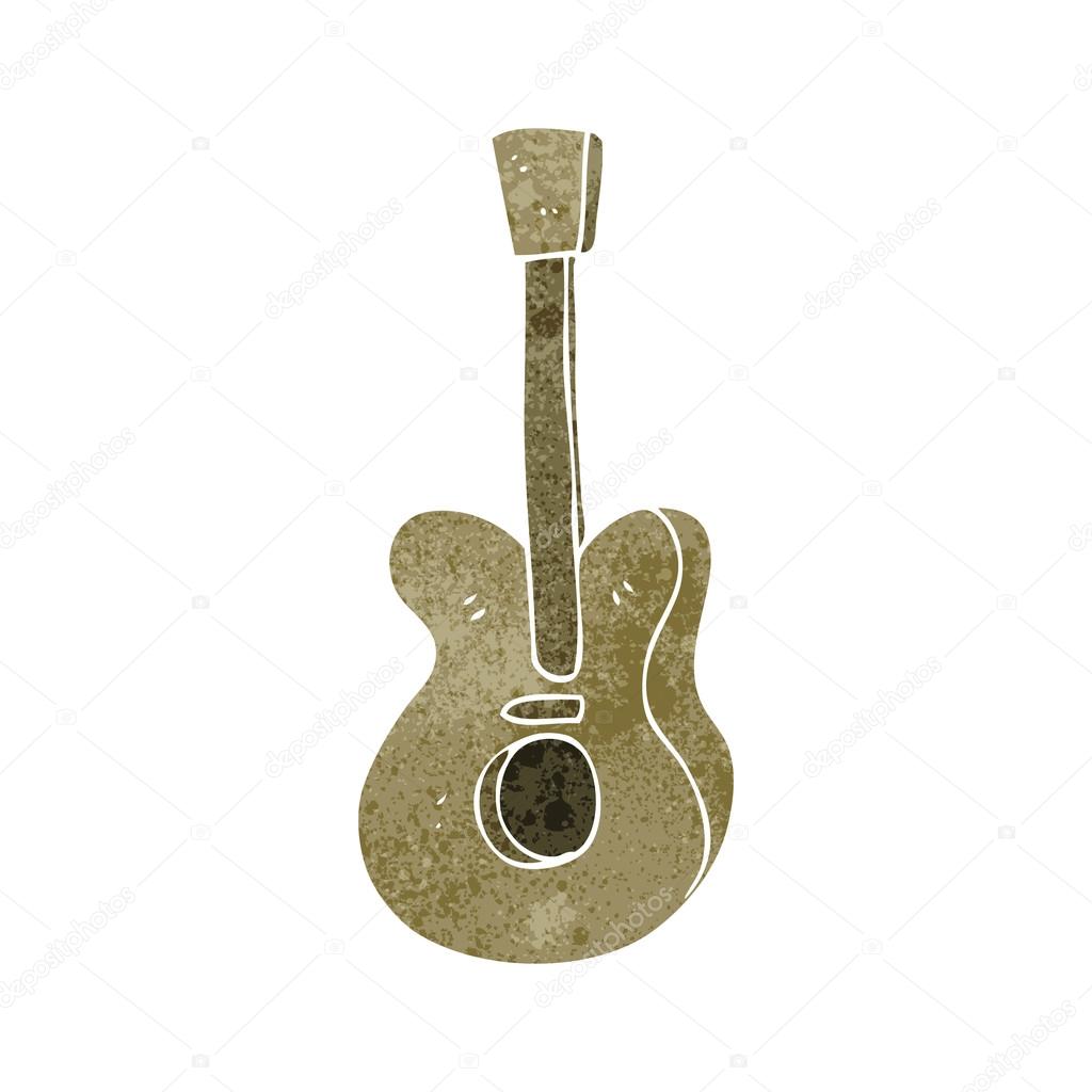 Retro cartoon guitar Stock Vector by ©lineartestpilot 96704776