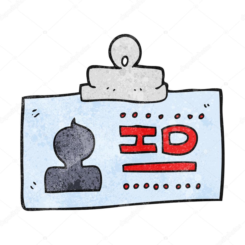Textured cartoon ID badge — Stock Vector © lineartestpilot #96839894