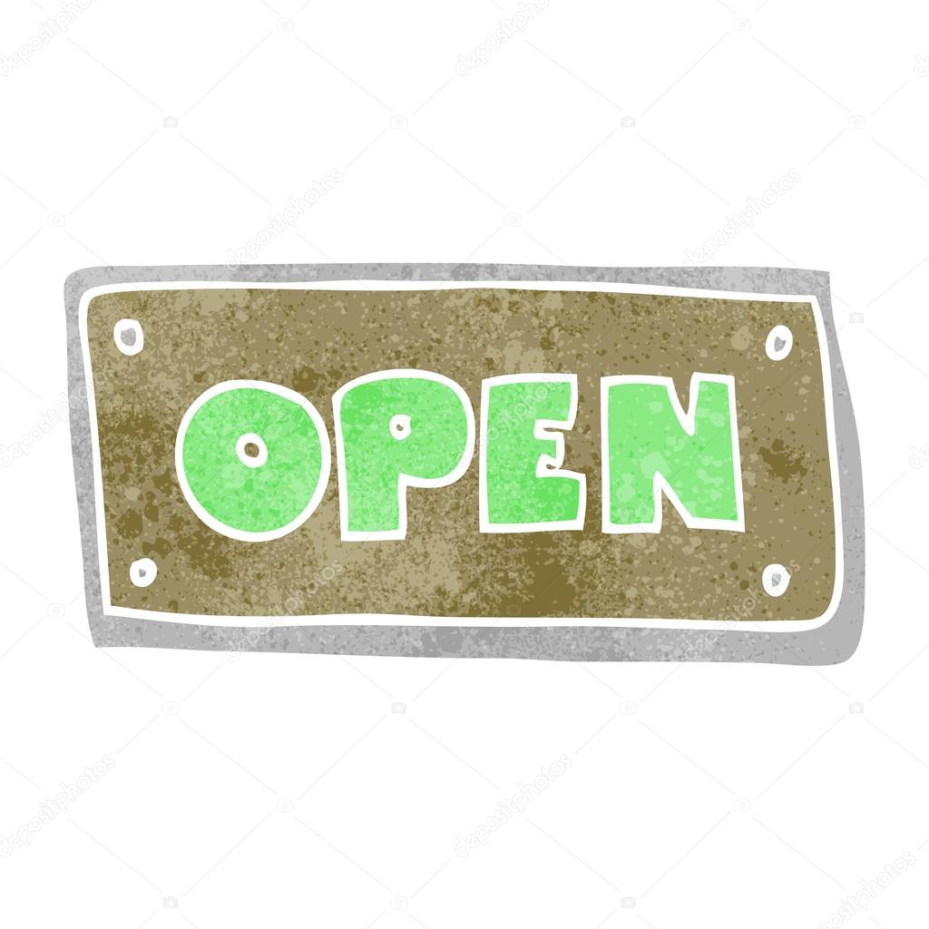 Retro cartoon open sign Stock Vector Image by ©lineartestpilot #96842720