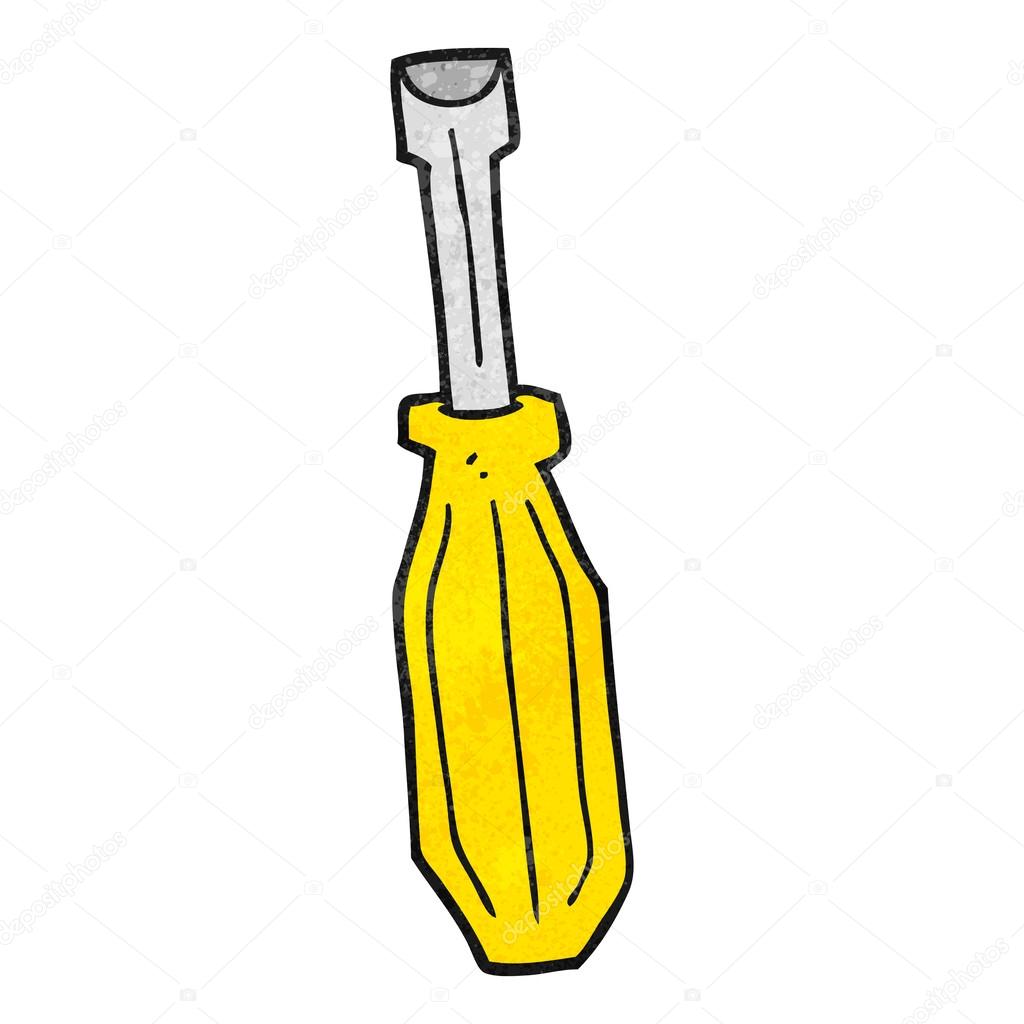 Textured cartoon screwdriver — Stock Vector © lineartestpilot #96879448