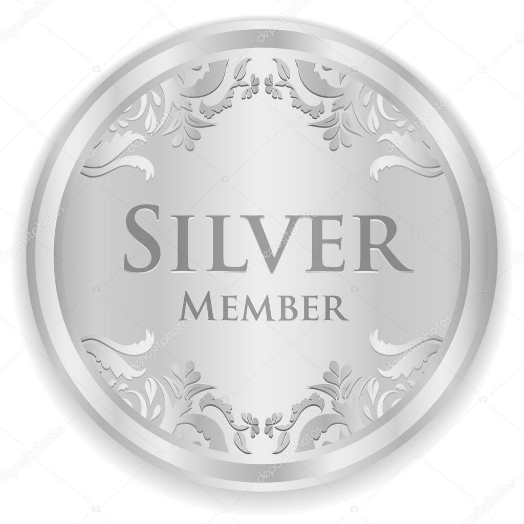 Silver member badge with silver vintage pattern Stock Vector Image by ...