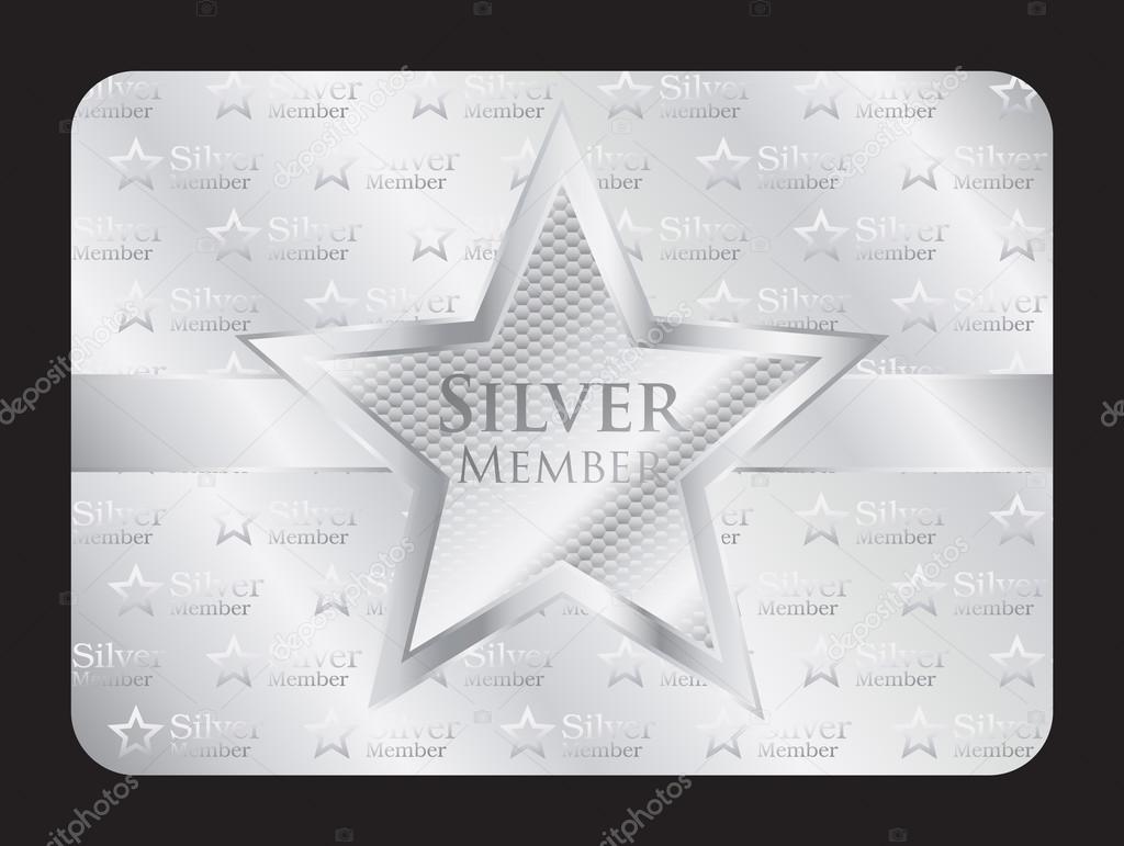 Silver member club card with big star — Stock Vector © LiliWhite #83036000