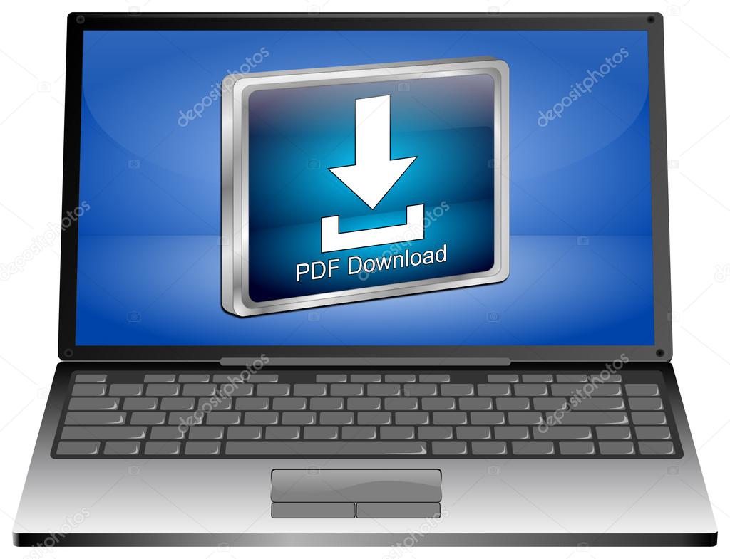 Laptop computer with PDF Download button — Stock Photo © wwwebmeister ...