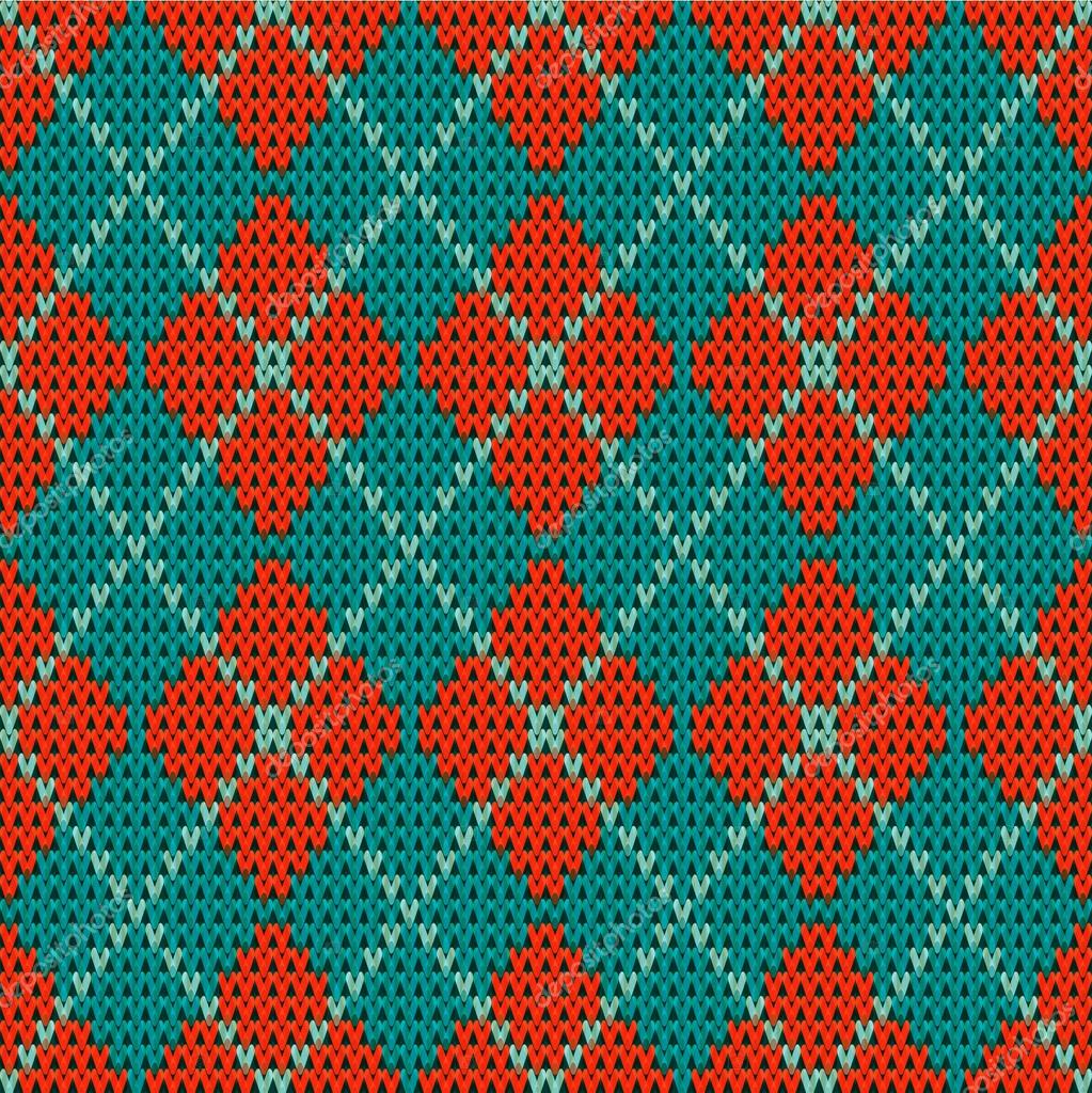 Traditional knitting pattern with rhombus Stock Vector by ©Irmairma ...