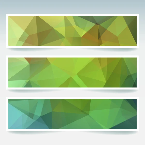 Horizontal banners set with polygonal triangles. Polygon background ...