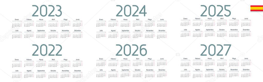 Spanyol Takvimi 2022 2023 2024 2025 2026 2027 Beyaz Arka ©tashechka ...