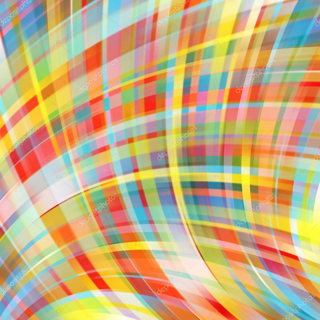Colorful smooth light lines background. Red, yellow, blue, green colors ...