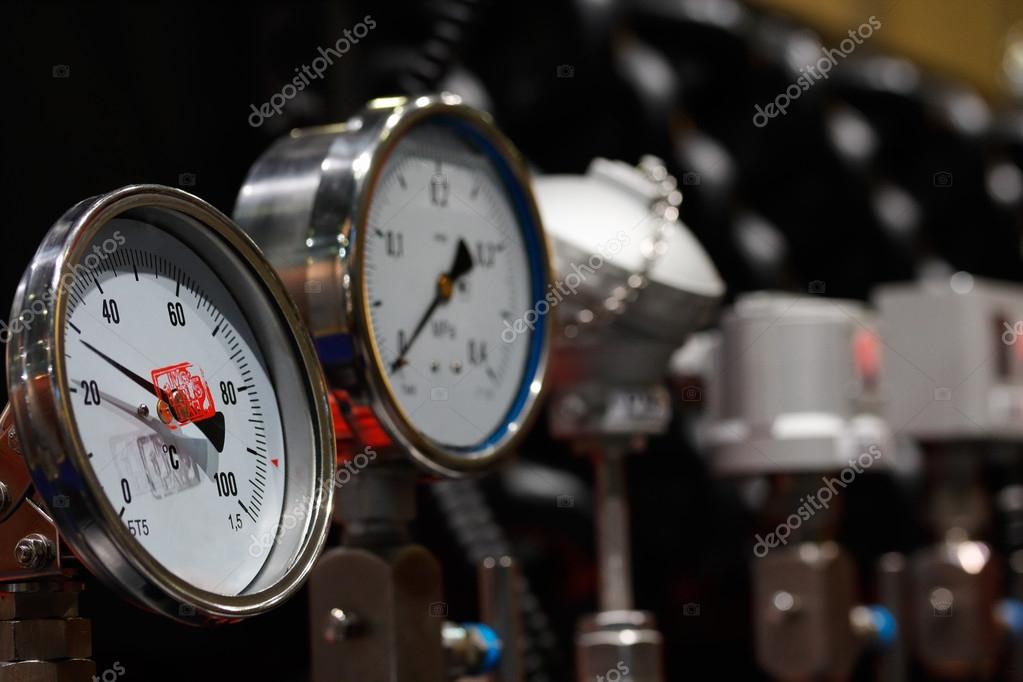 Temperature and pressure gauges Stock Photo by ©genkur 112452772
