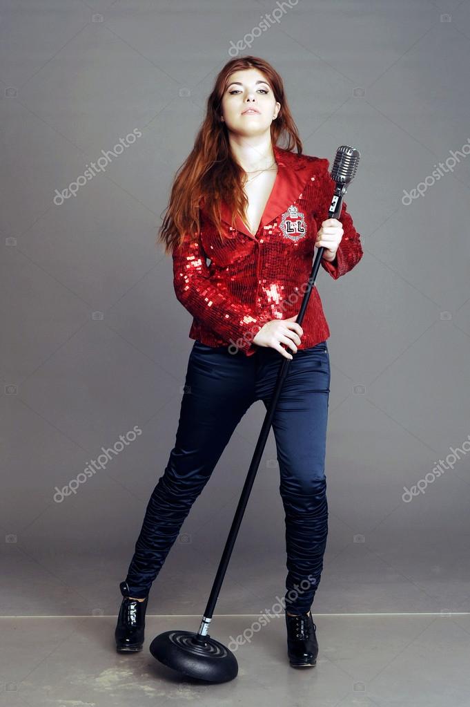 Singer, concert, microphone to sing, vocal, vocalist, girl sings, fate ...