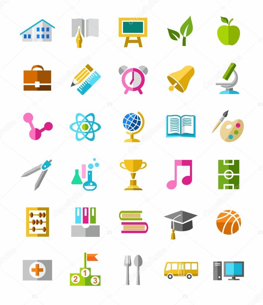 Education colorful icons. Stock Vector Image by ©elenavdovina #87976004