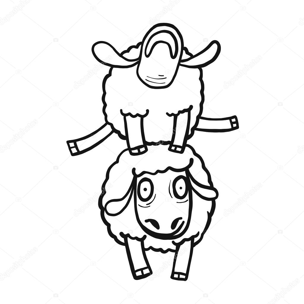 Jumping Sheep Coloring Page Sketch Coloring Page