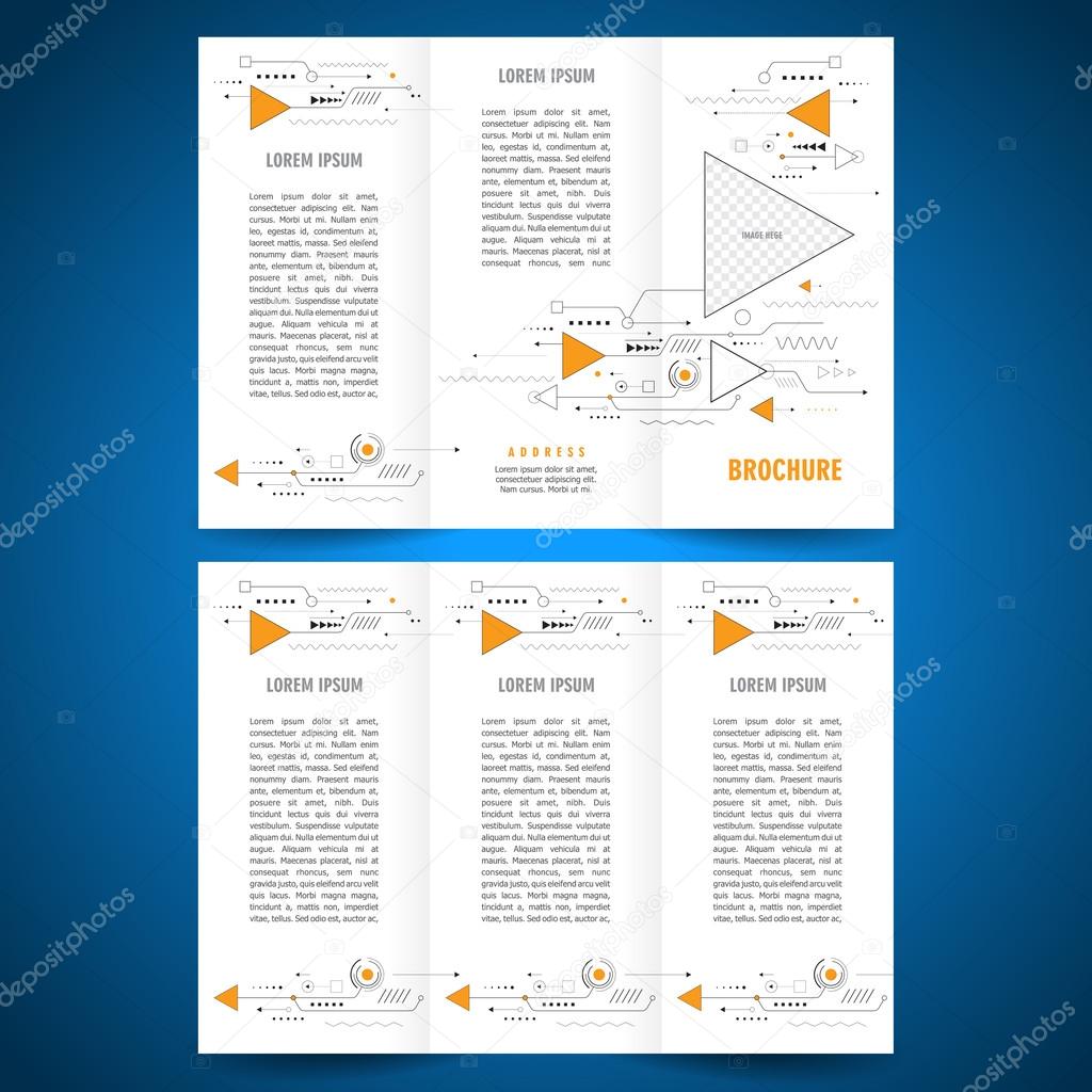 Brochure design template technological scheme electronic element ...