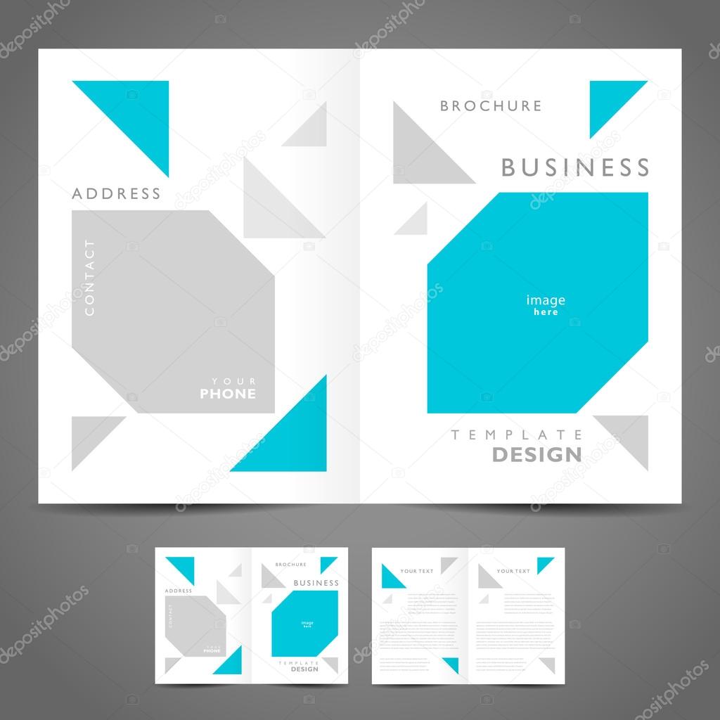 Brochure design template flat simple booklet geometric abstract — Stock ...