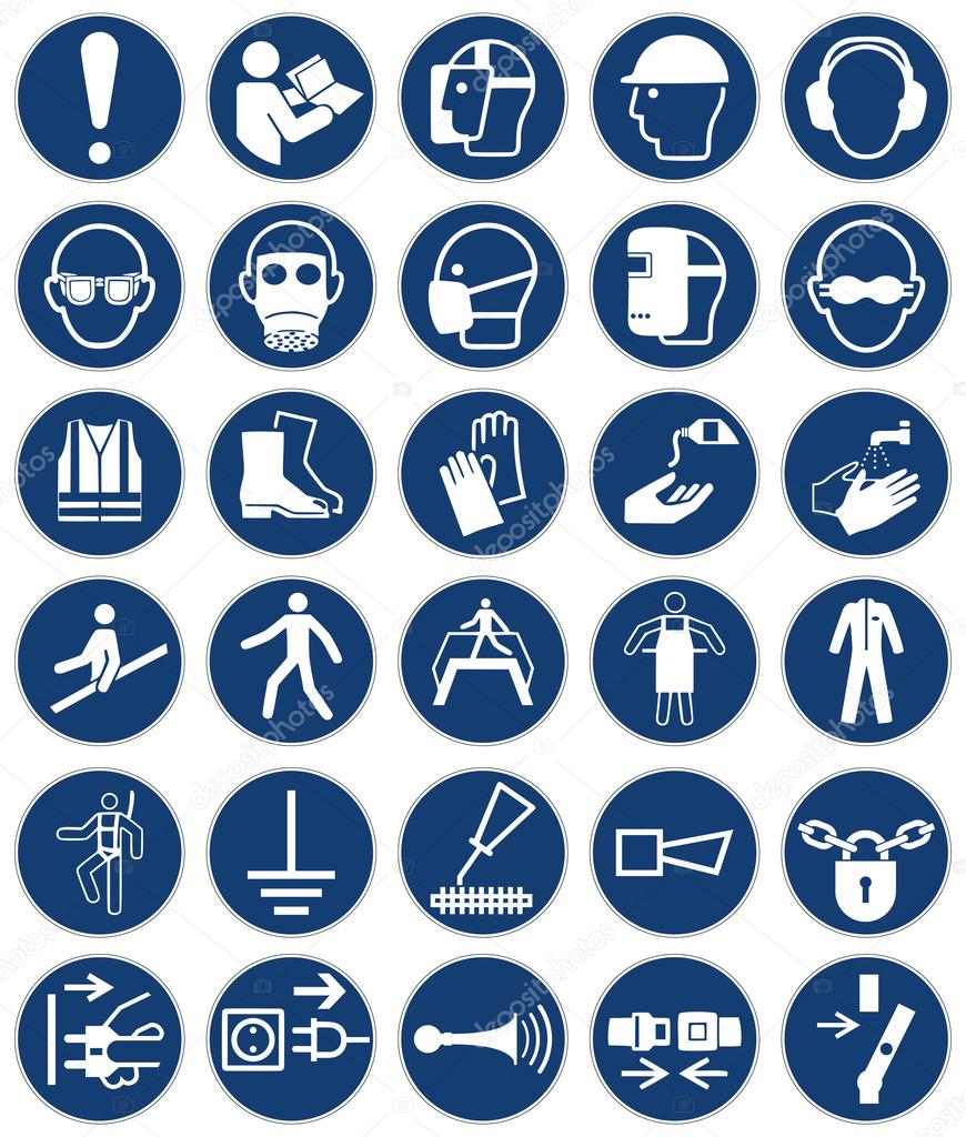 Colección de signos de acción obligatoria estándar Vector de stock por ...