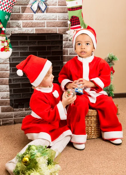 Black african american boy kid gives flowers to girl child on birthday ...