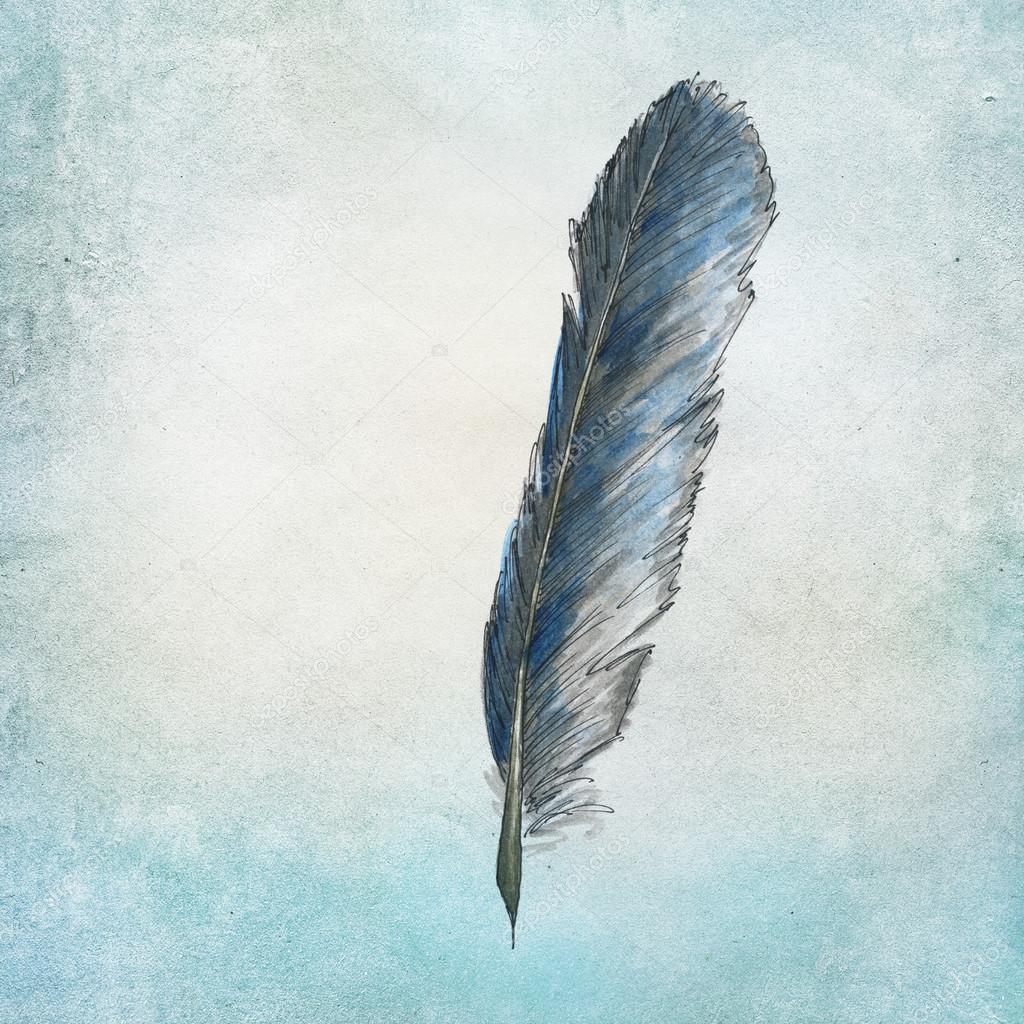 Handpainted raven feather — Stock Photo © piolka #69731393