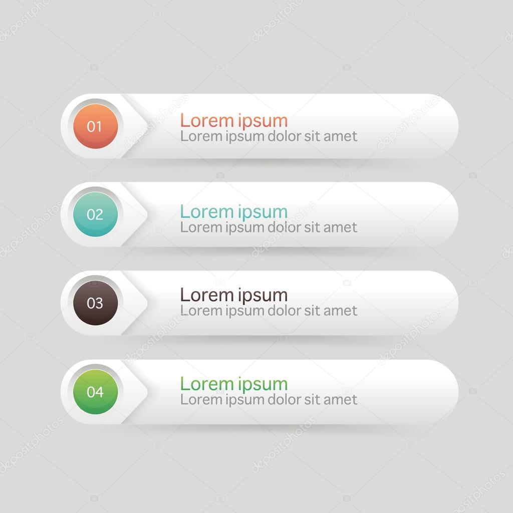 Vector steps, progress banners with colorful tags. Stock Vector Image ...