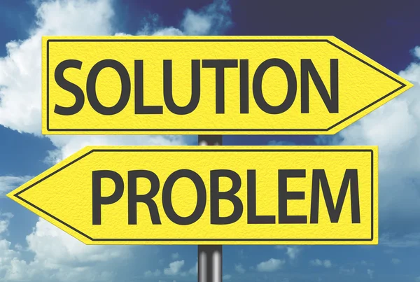 Solution and problem yellow signs - Stock Image - Everypixel