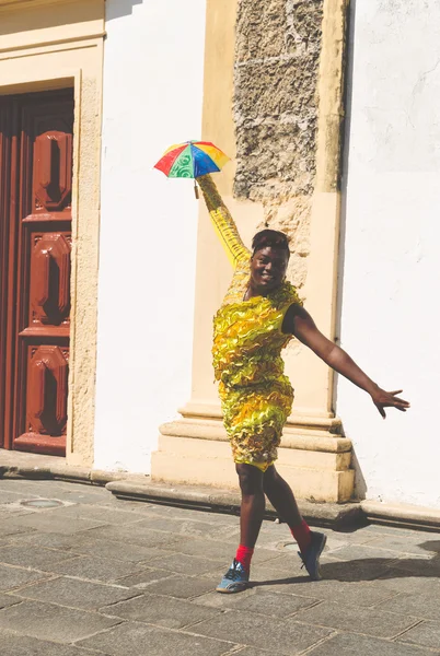 Brazilian man dancing Frevo in Olinda - Stock Image - Everypixel