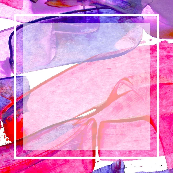 Hand painted frame. Acrylic paint textured background - Stock Image ...