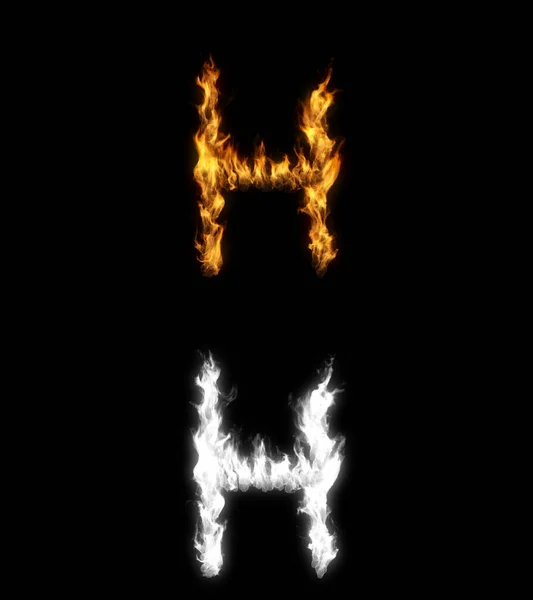 H Letter In Fire Hd