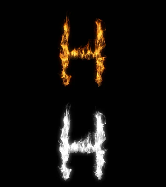 H Letter In Fire