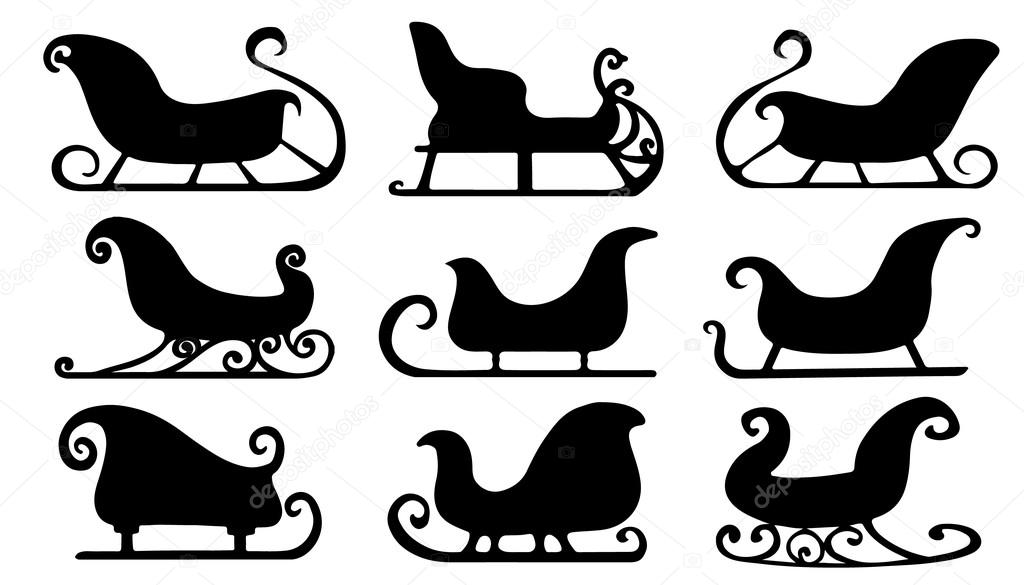 Siluetas de trineo vector, gráfico vectorial © yyanng imagen #56704293