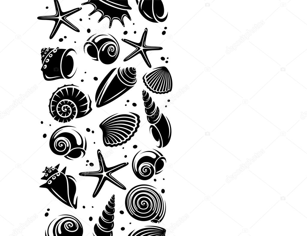 Seashells background. Vector Stock Vector Image by ©Vasilev_Ki #113689496
