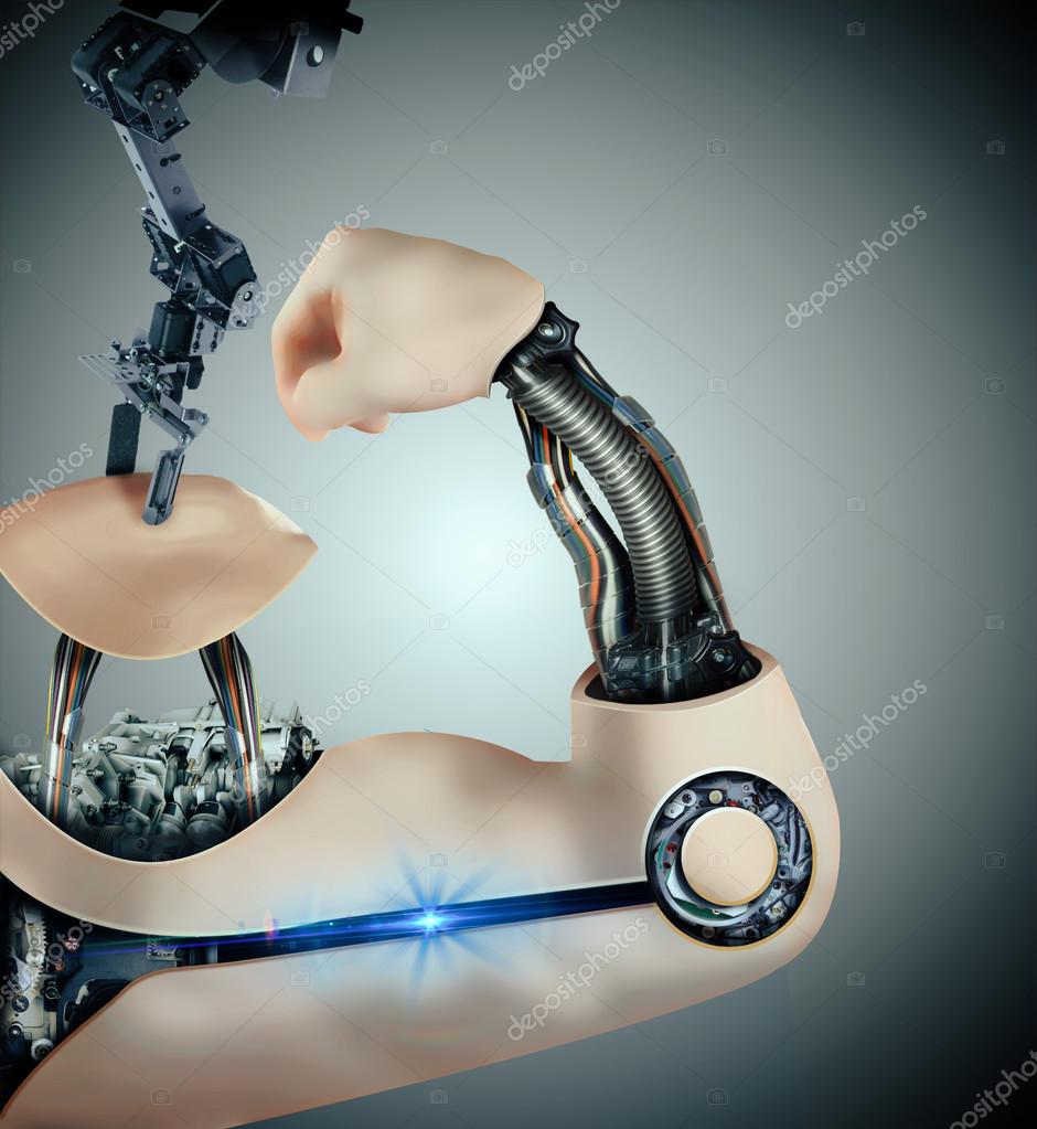 Cybernetic arm construction — Stock Photo © agphotography #90629710