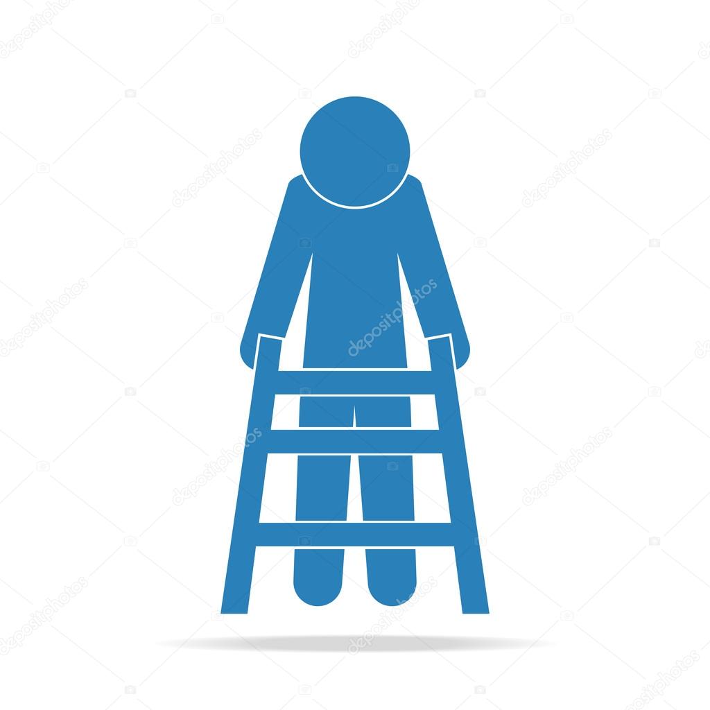 Elderly man and walker sign icon Stock Vector Image by ©keath369 #105988600
