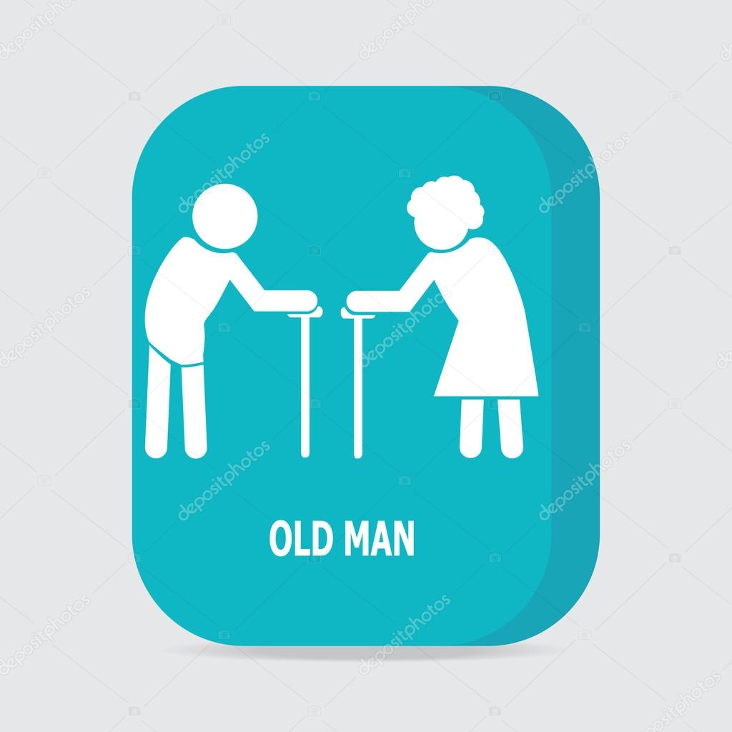 Elderly symbol. old people icon vector illustration — Stock Vector ...
