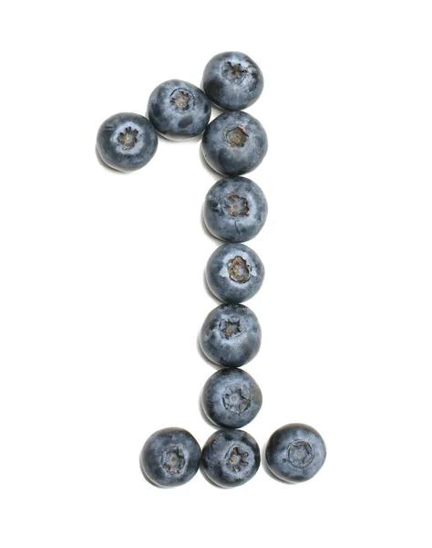 Number 3 arranged from northern highbush blueberry isolated — Stock ...