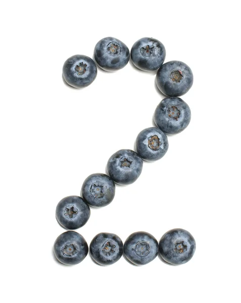 Number 3 arranged from northern highbush blueberry isolated — Stock ...
